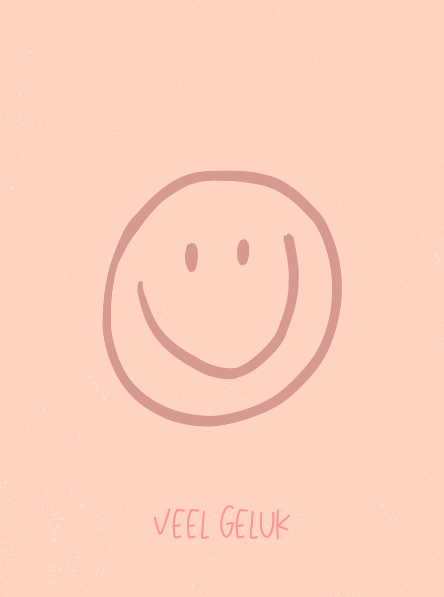 kaart A6 smiley, VEEL GELUK - per stuk – LEUKVERPAKT