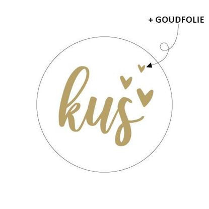 sluitzegel/sticker rond wit, kus - 10 stuks – LEUKVERPAKT