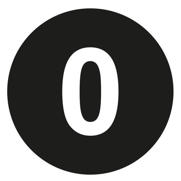 sluitzegel/sticker rond, cijfer nul - 10 stuks – LEUKVERPAKT