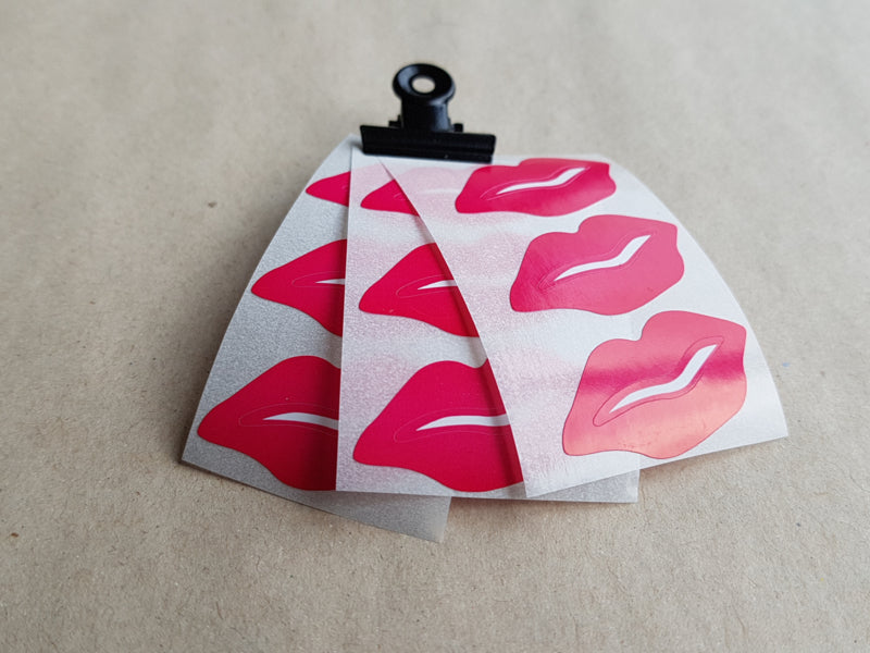 sticker/sluitzegel, kus mondjes, 10 stuks – LEUKVERPAKT